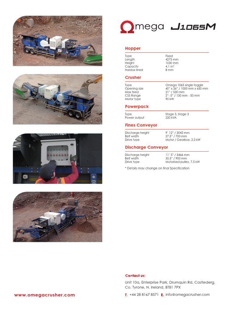 Omega_J1065M_Brochure_A4_EN | PDF | Belt (Mechanical) | Machines