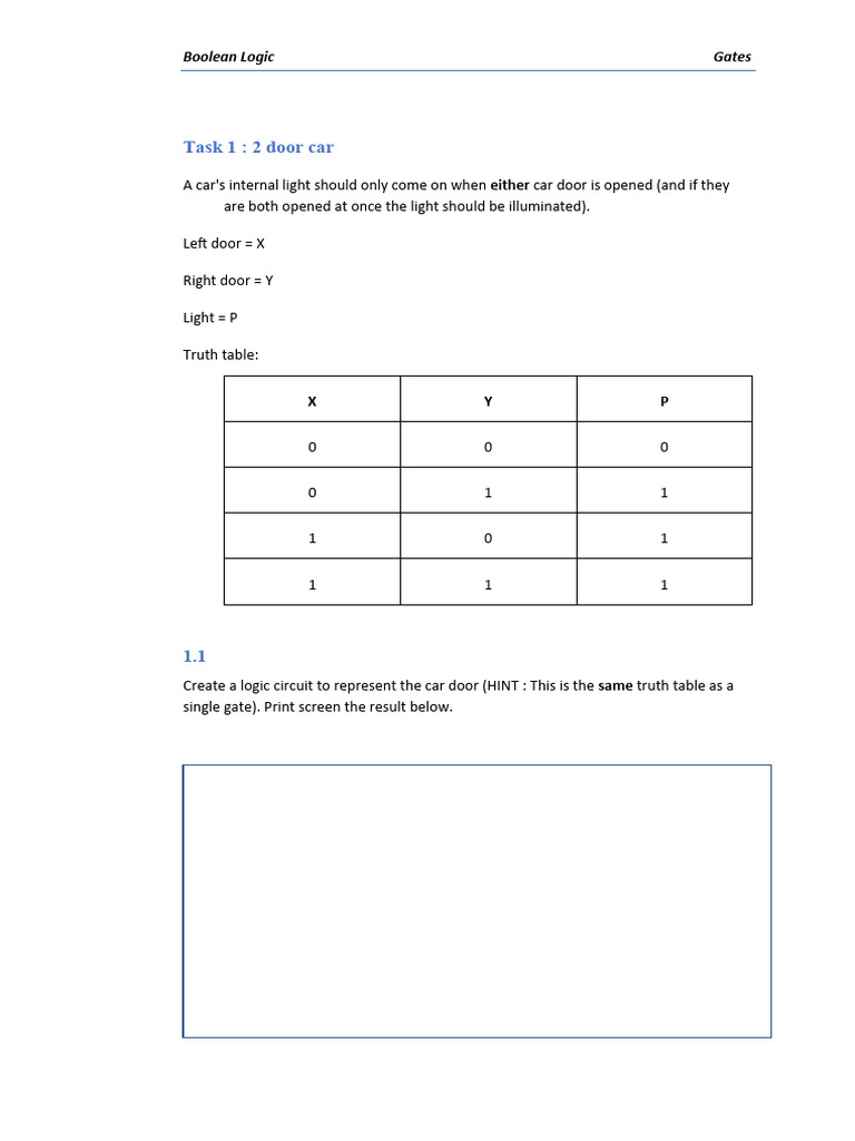 Logic Gates Worksheet Pdf Logic Gate Thermostat 4469