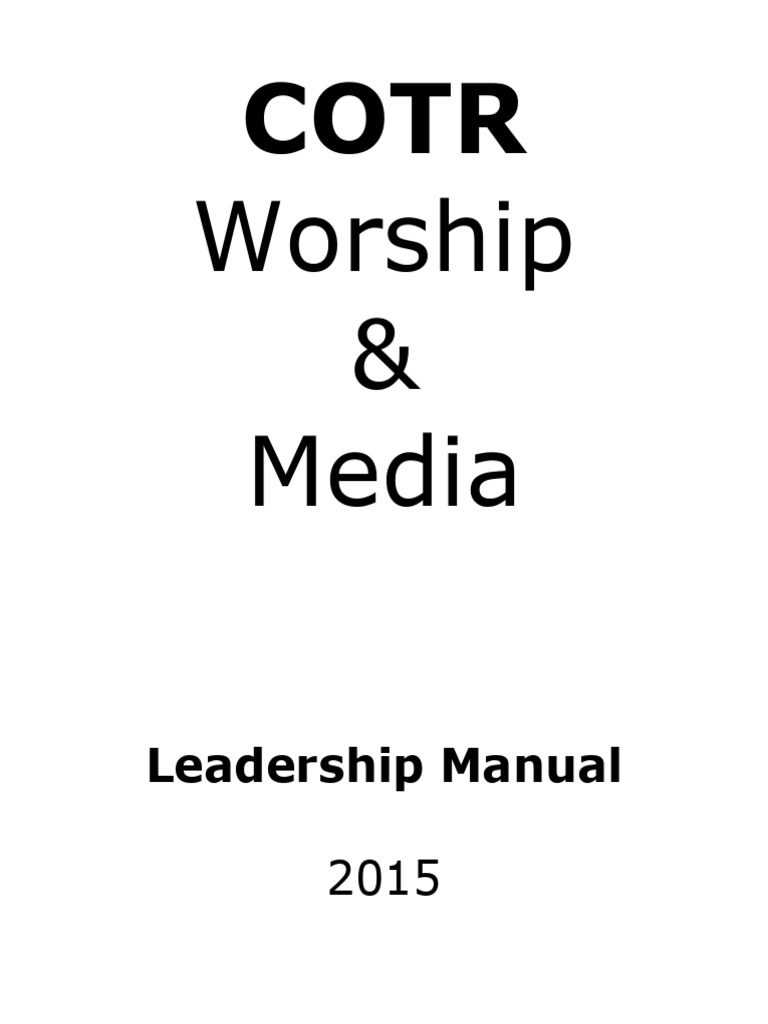 COTR Worship Leadership Manual | PDF | Prayer | God