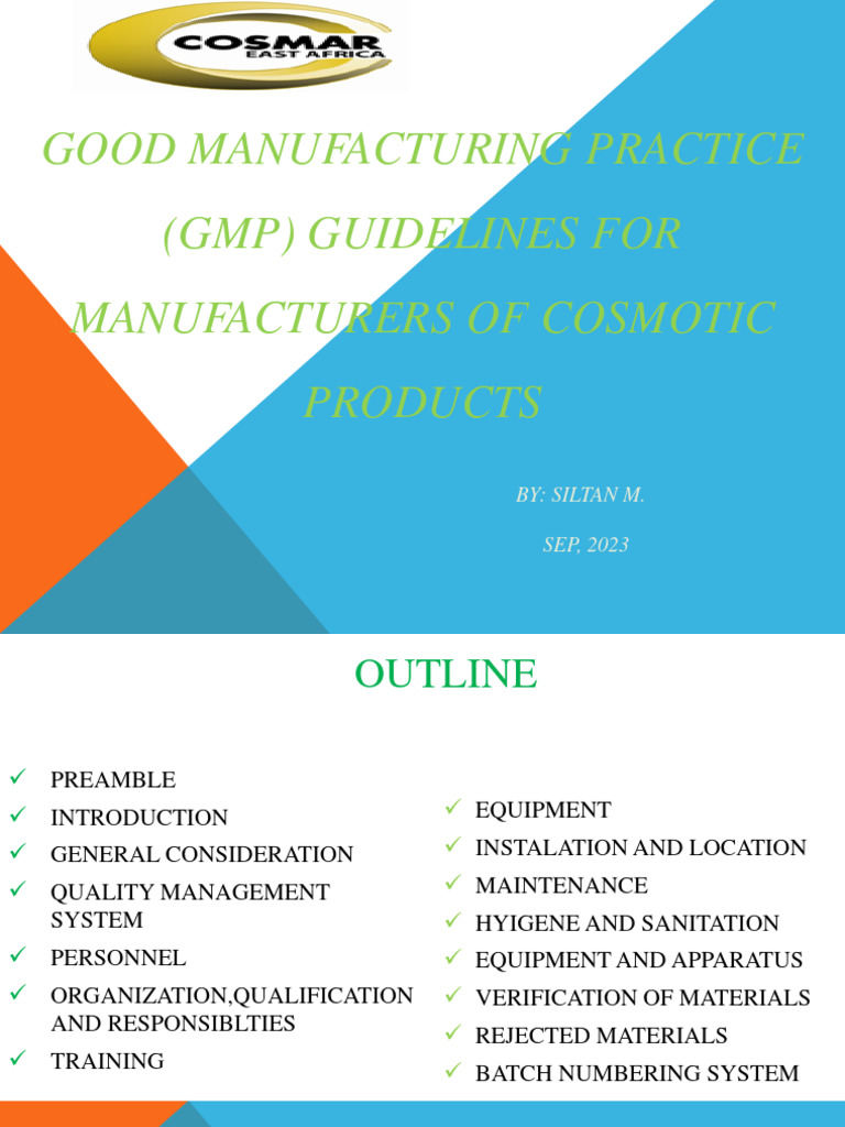 GMP GUIDELINES FOR MANUFACTURERS | PDF | Quality Management System | Safety