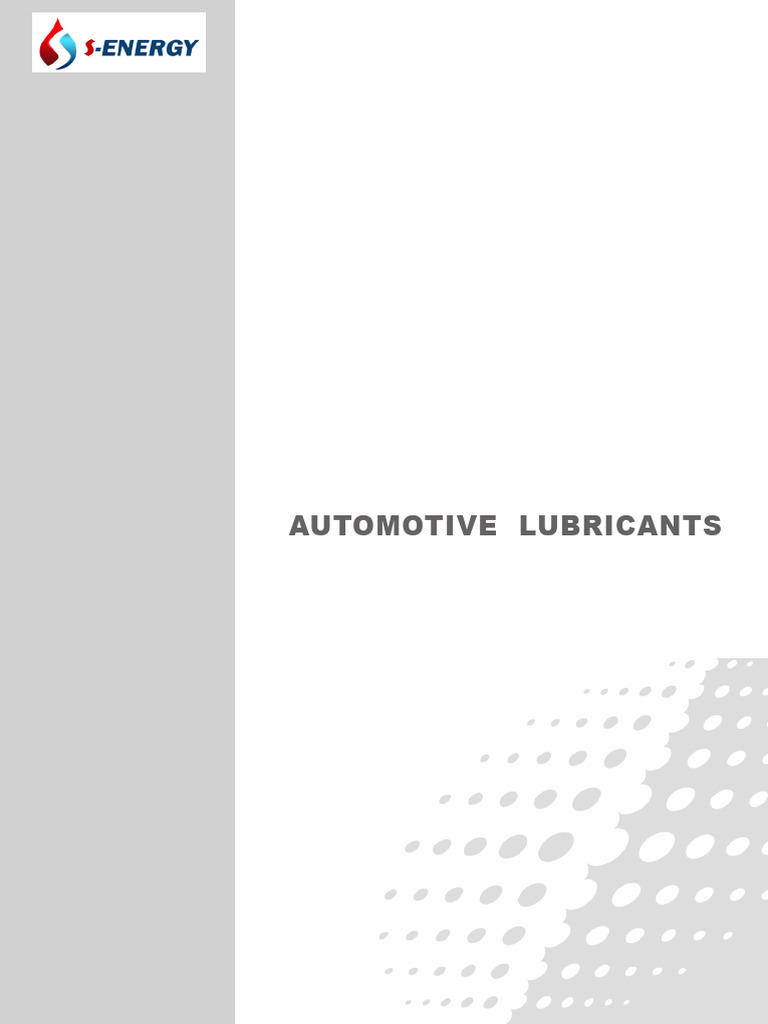 Technical Specification Automotive Lubricants | Download Free PDF ...