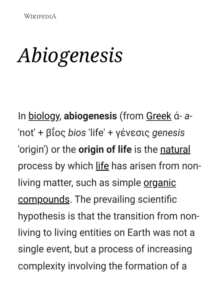 Understanding Abiogenesis: Origin of Life | PDF | Abiogenesis | Rna