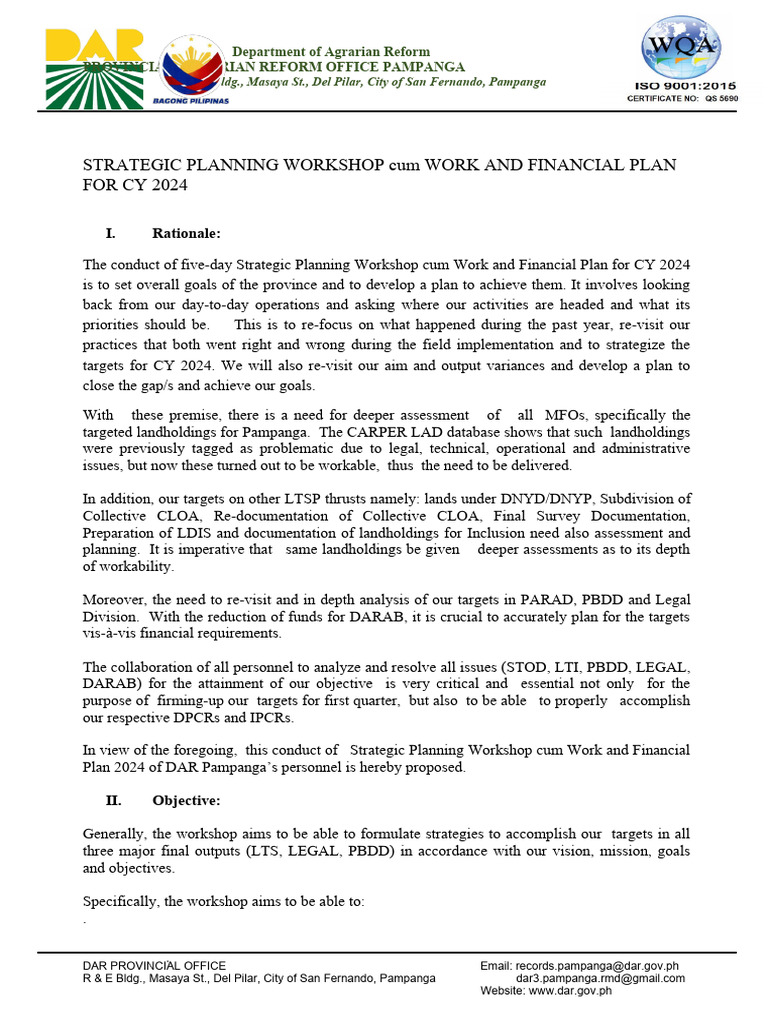 Strategic Planning Workshop | PDF