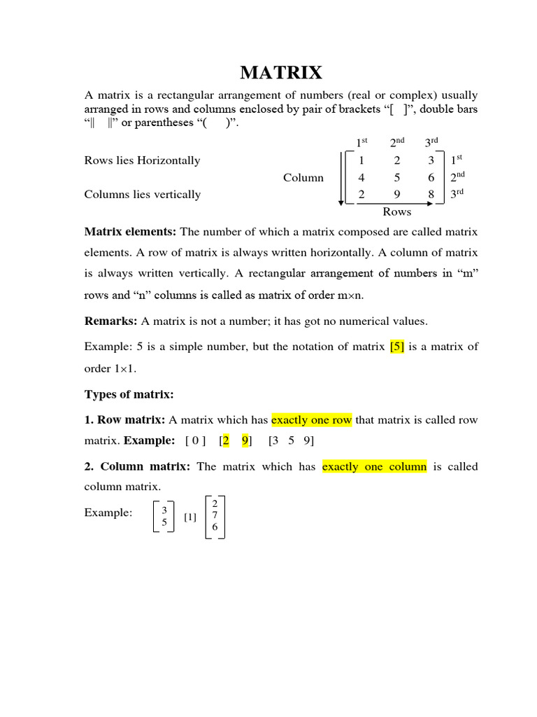 Matrix Sheet | PDF | Matrix (Mathematics) | Abstract Algebra