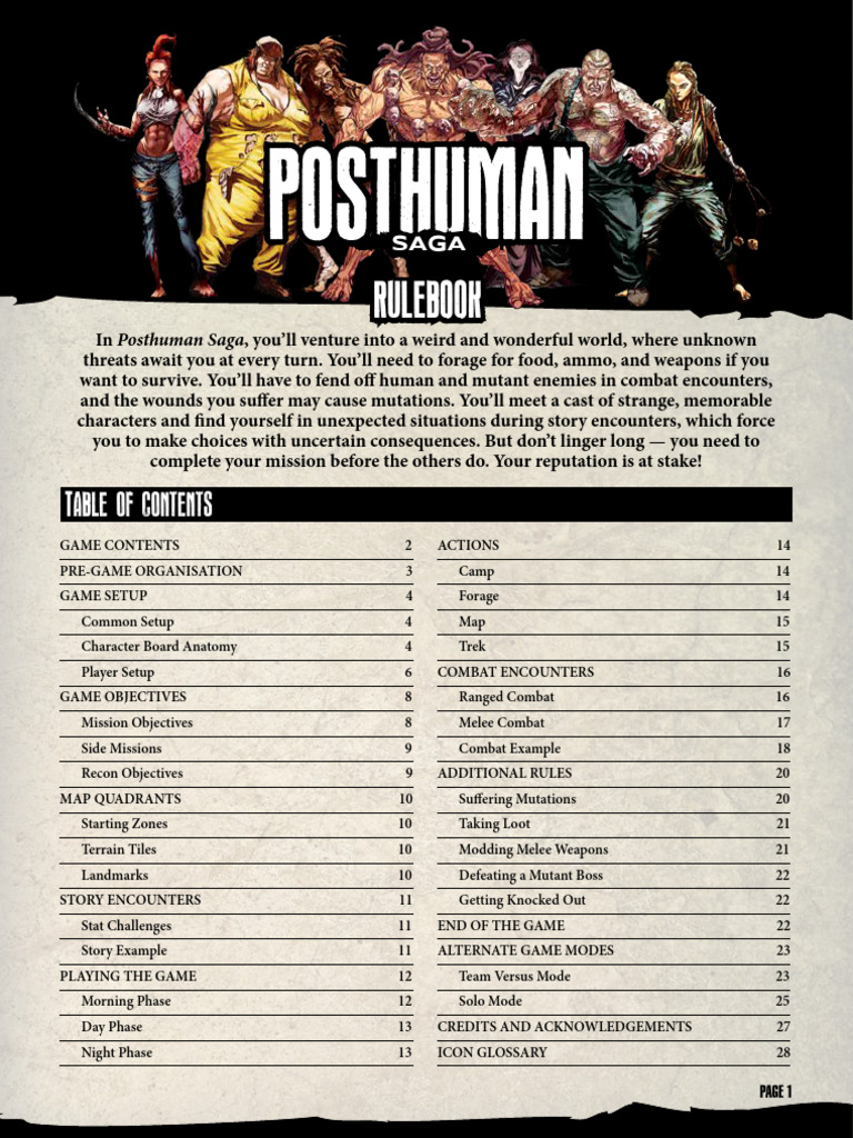 Posthuman Saga Rulebook | PDF