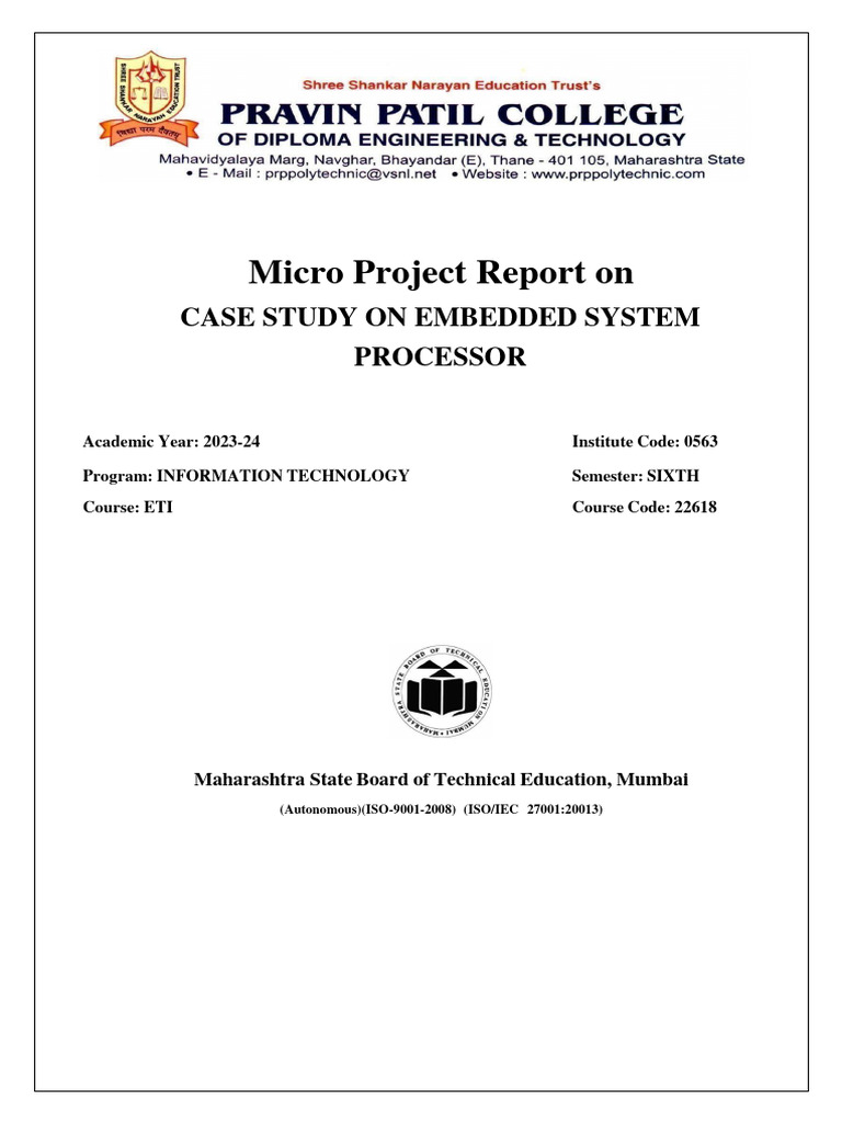 ETI Micro Project | PDF | Microcontroller | Embedded System