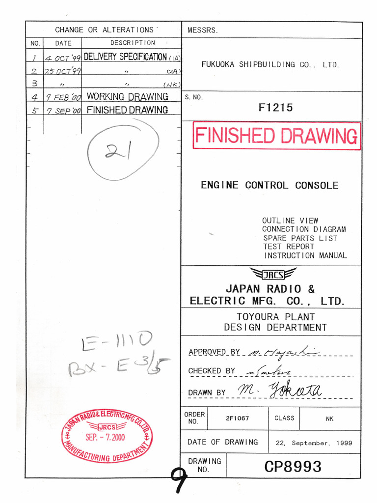 9 Inst - Manual For Engine Control Console | PDF