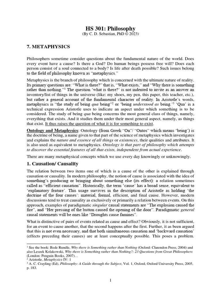 HS 301 - Part - 7 - 2023 - by CDS | PDF | Causality | Space