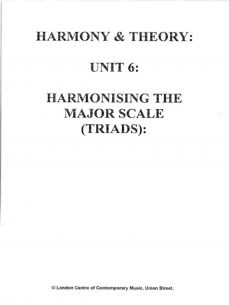 H&T 6 Harmonising The Major Scale (Triads) | PDF