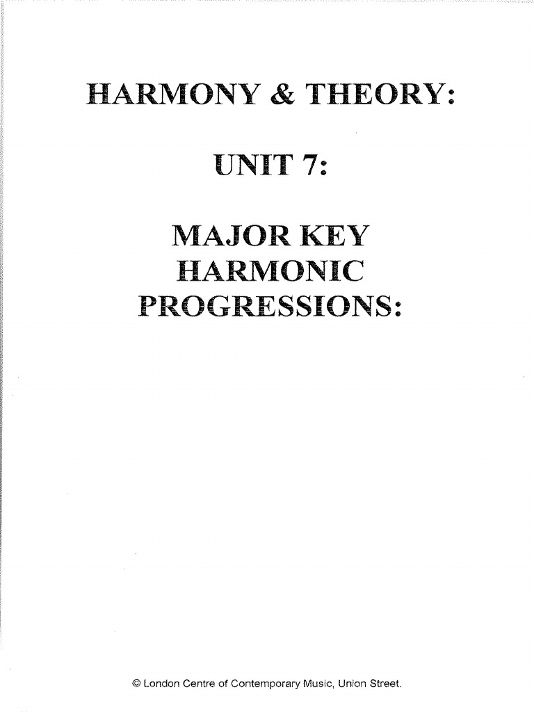 H&T 7 Major key harmonic progressions | PDF