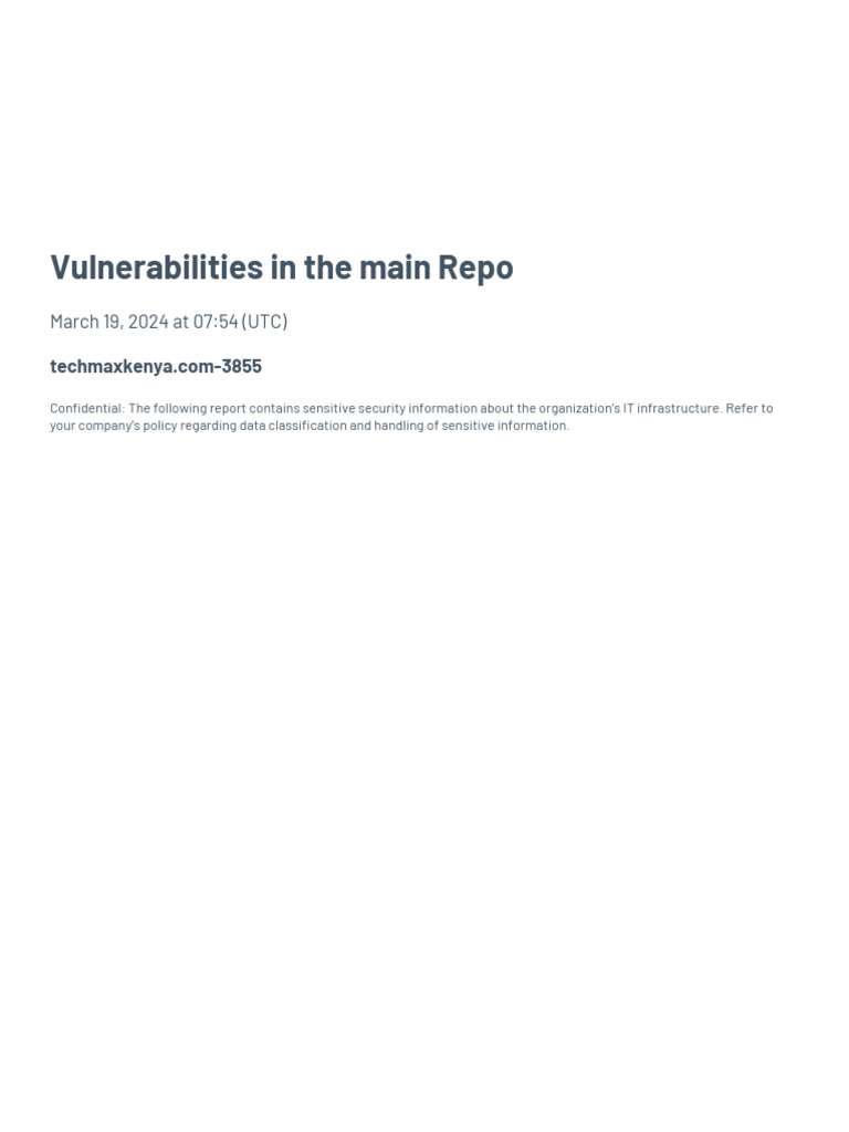 Vulnerabilities in The Main Repo | PDF | Public Key Certificate | Secure Shell
