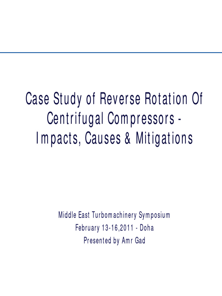 Case Study of Reverse Rotation of Centrifugal Compressors | PDF | Pump ...