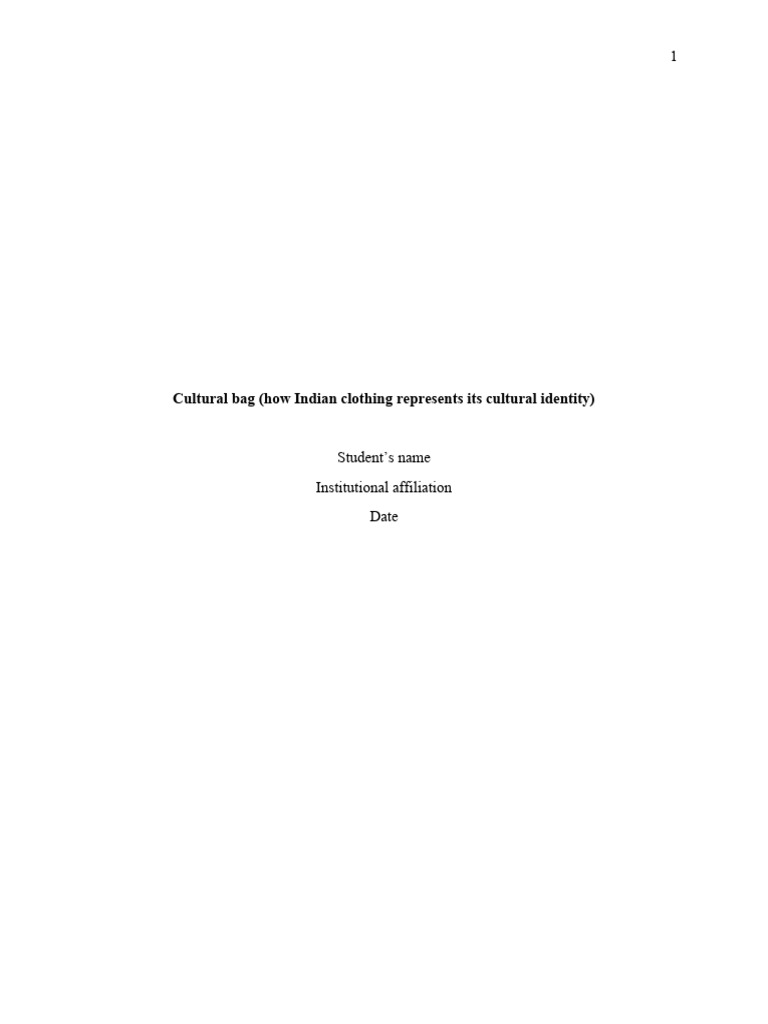 Cultural Bag - Edited | PDF | Clothing | Fashion