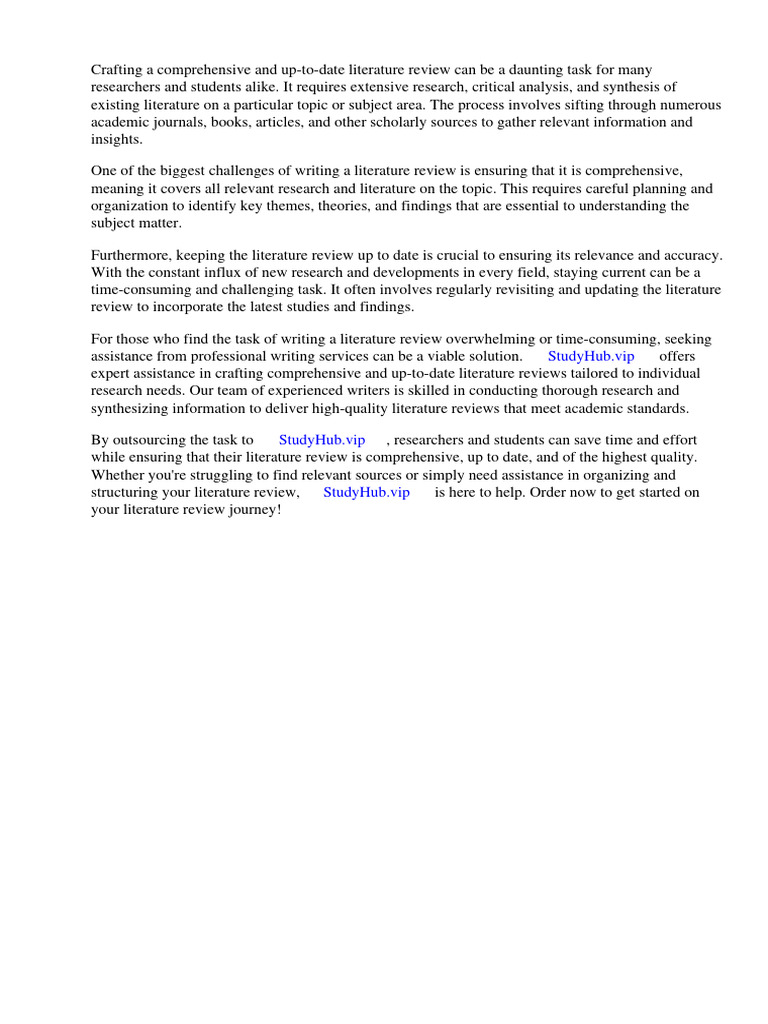 Is The Literature Review Comprehensive and Up To Date | Download Free ... Is The Literature Review Comprehensive and Up To Date | Download Free ...