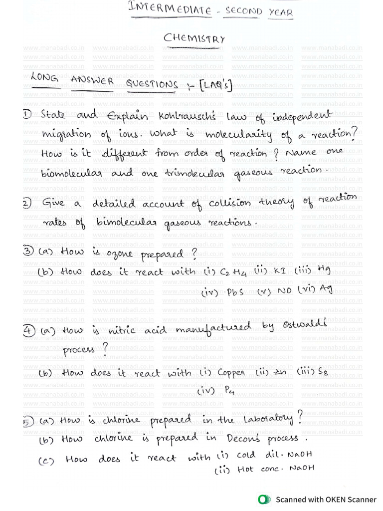 Chem 2nd y Long Short | PDF