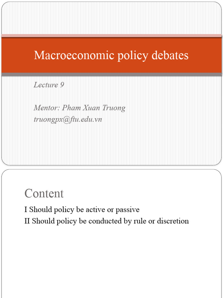Macroeconomic Policy: Active vs. Passive | PDF | Macroeconomics ...