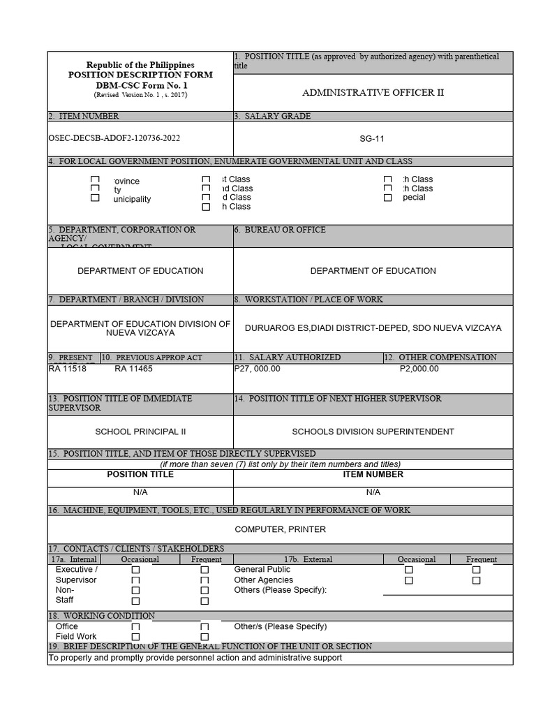 DepEd Administrative Officer II Overview | PDF | Business | Economies