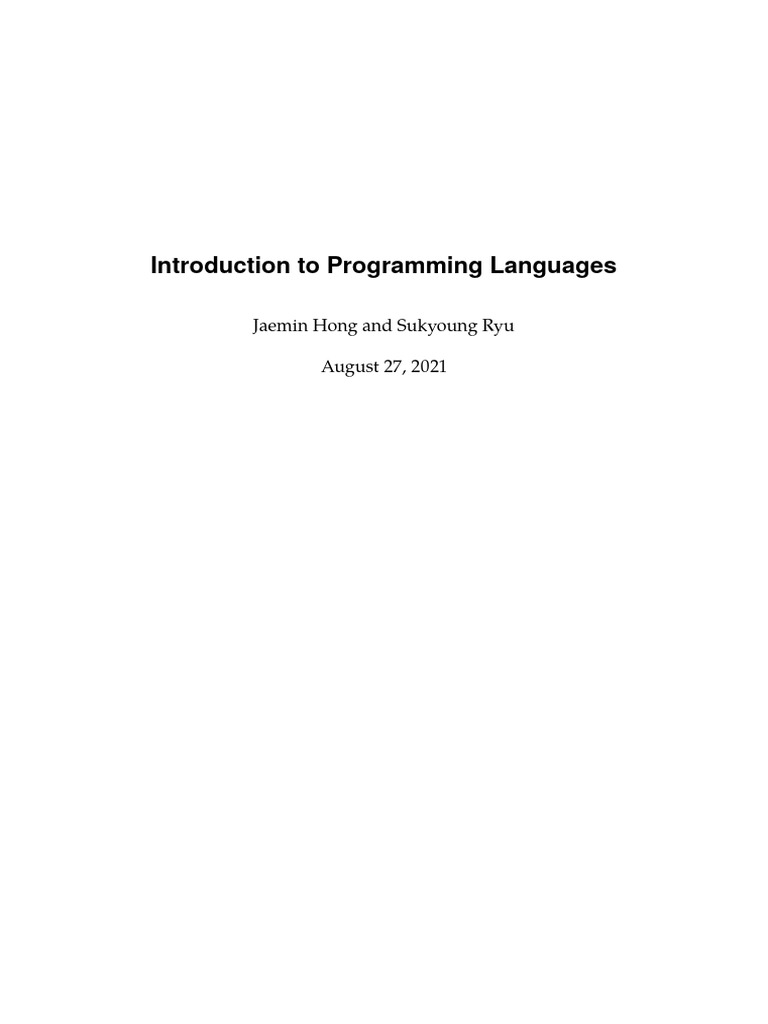 Introduction To Programming Languages | PDF | Programming | Computer Program
