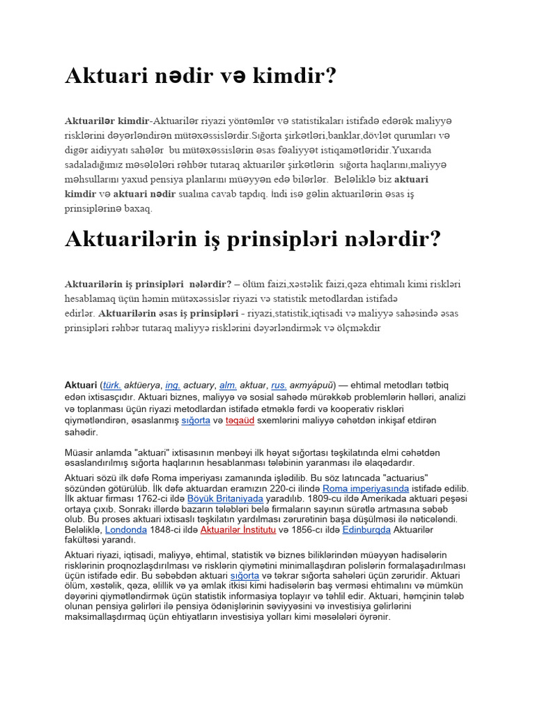 Aktuar | PDF