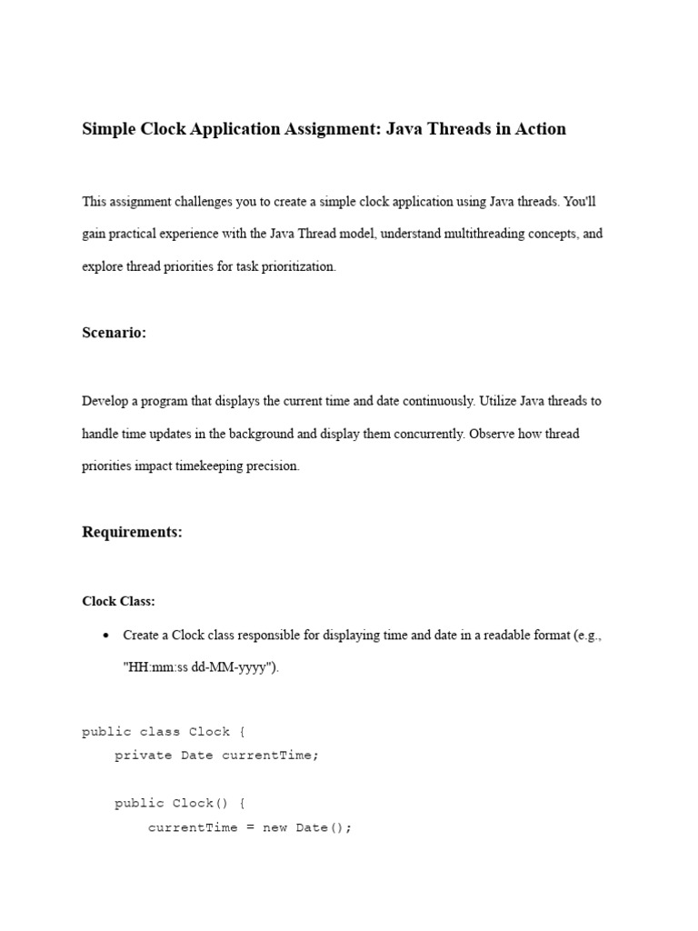 Assignment Unit 3 | PDF | Thread (Computing) | Clock