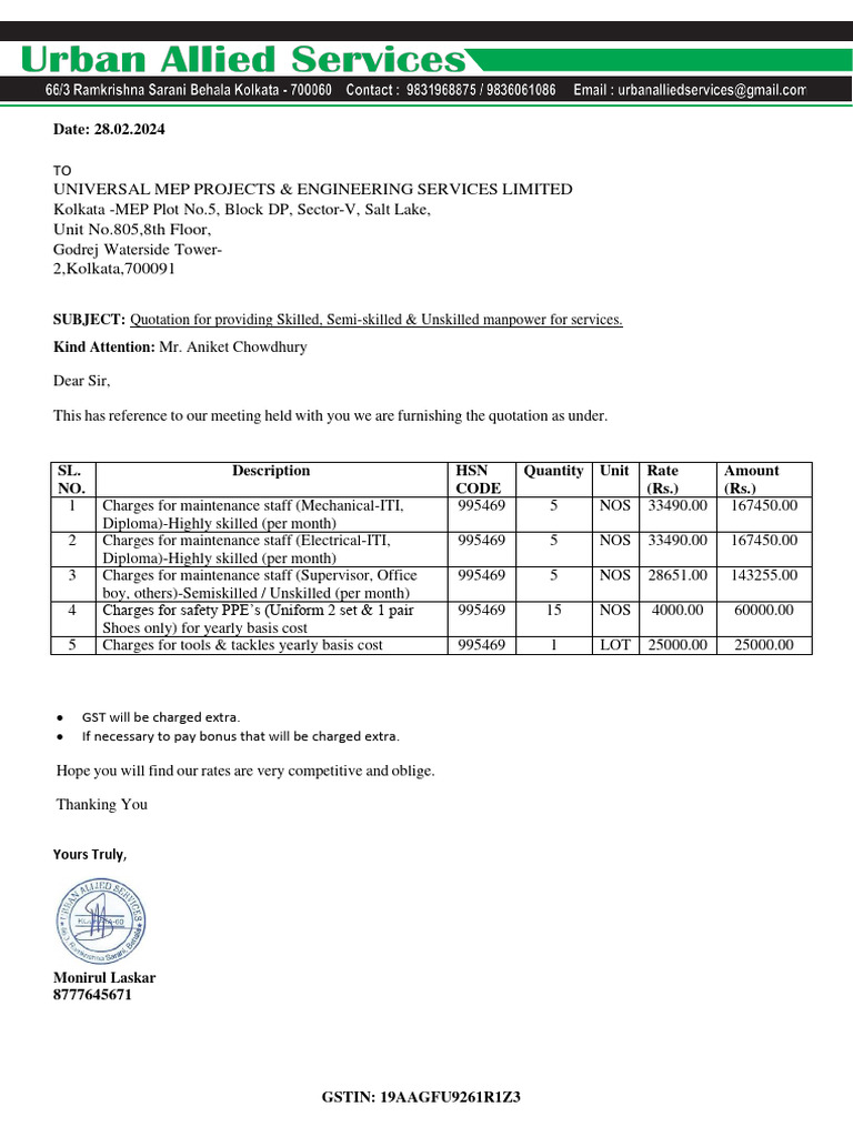 Revised Quotation | PDF | Tools