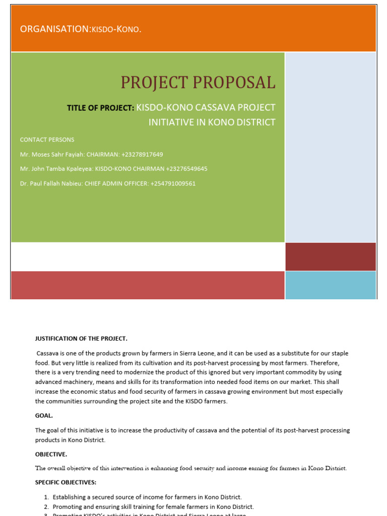 Kisdo-Kono Cassava Project | PDF | Agriculture | Economies
