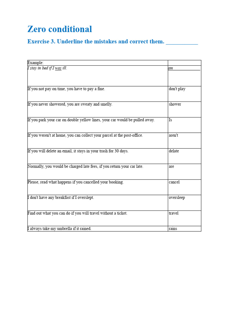 Zero Conditional Exercise 3 | PDF