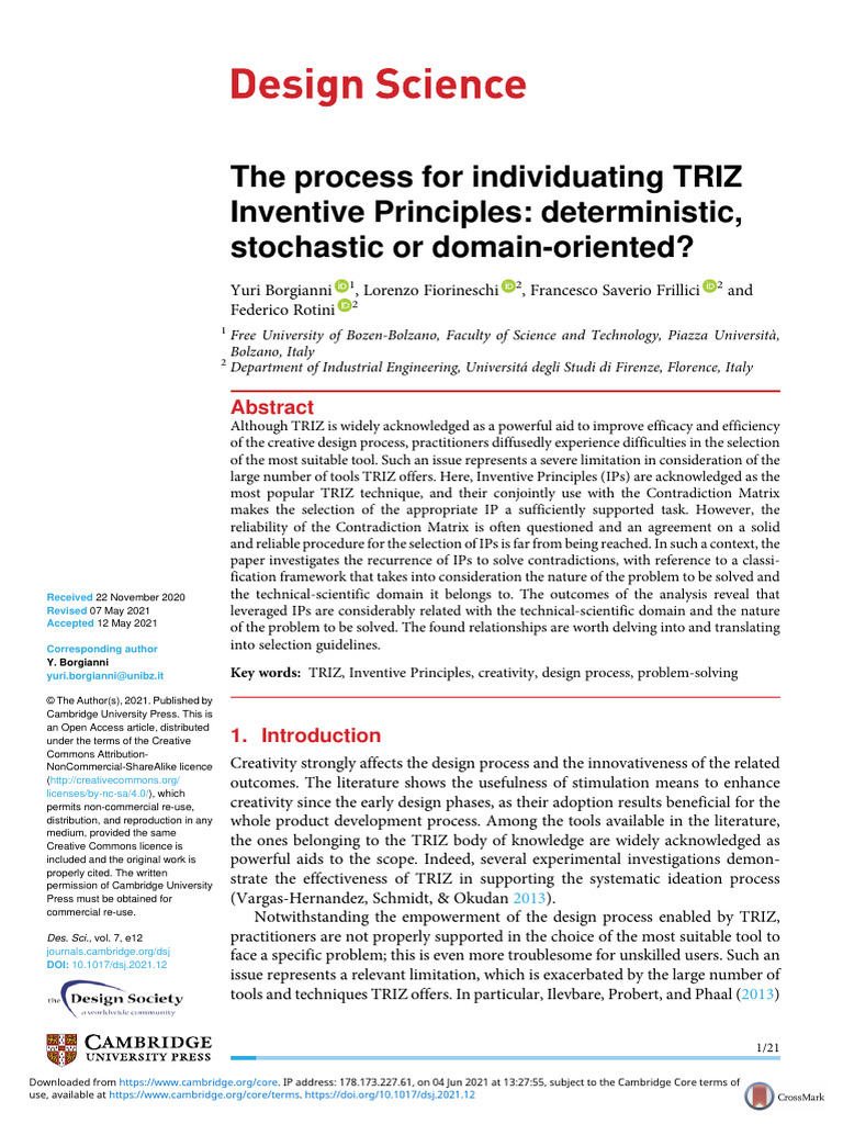 The Process For Individuating TRIZ Inven | PDF | Methodology | Engineering