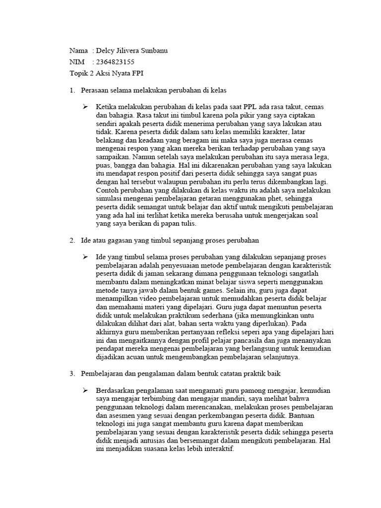 Topik 2 Aksi Nyata FPI | PDF