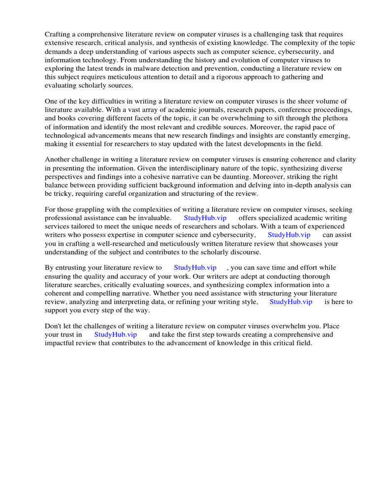 Literature Review Computer Viruses | PDF | Computer Virus | Malware