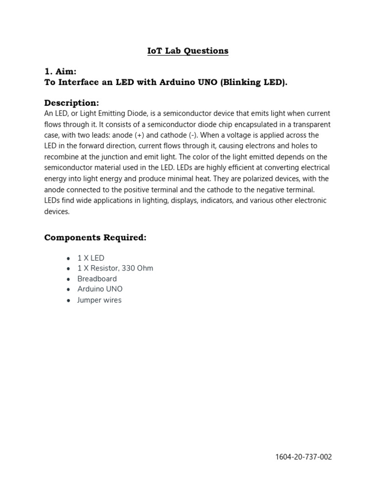 IoT Record | Download Free PDF | Arduino | Light Emitting Diode