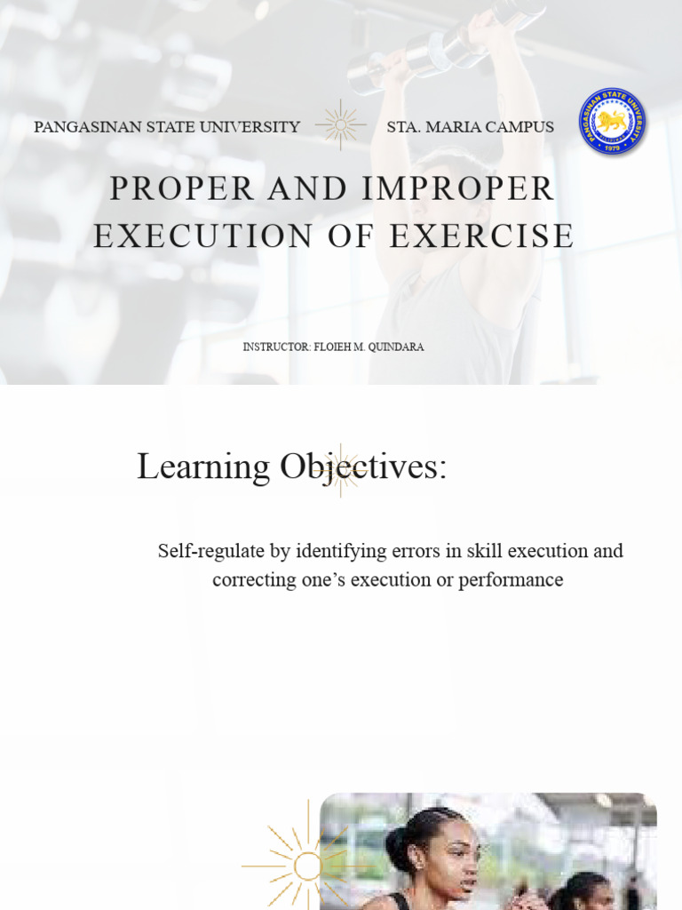 Proper and Improper Execution of Exercise | PDF | Physical Exercise ...