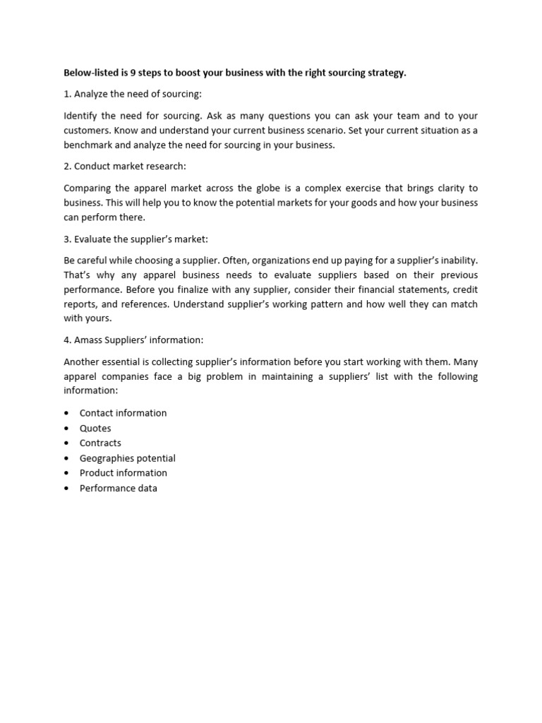 Sourcing | PDF | Supply Chain | Procurement