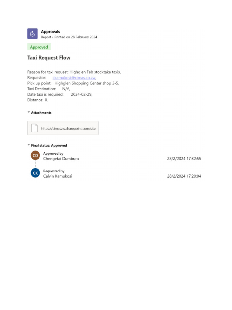 Taxi Request Flow | PDF