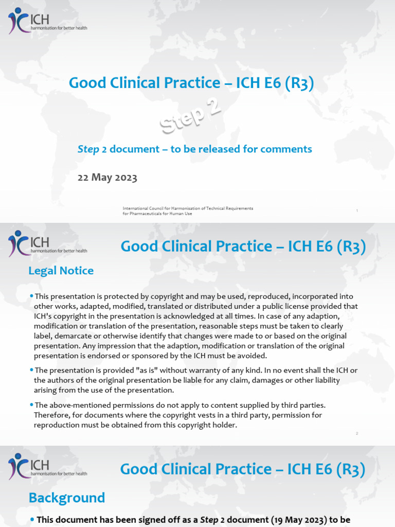 ICH - E6 (R3) - Step 2 - Presentation - 2023 - 0613 | PDF | Clinical ...