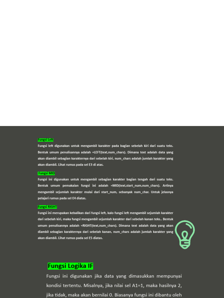 Fungsi Left, Mid, Right dalam Teks | PDF | Teknologi & Rekayasa