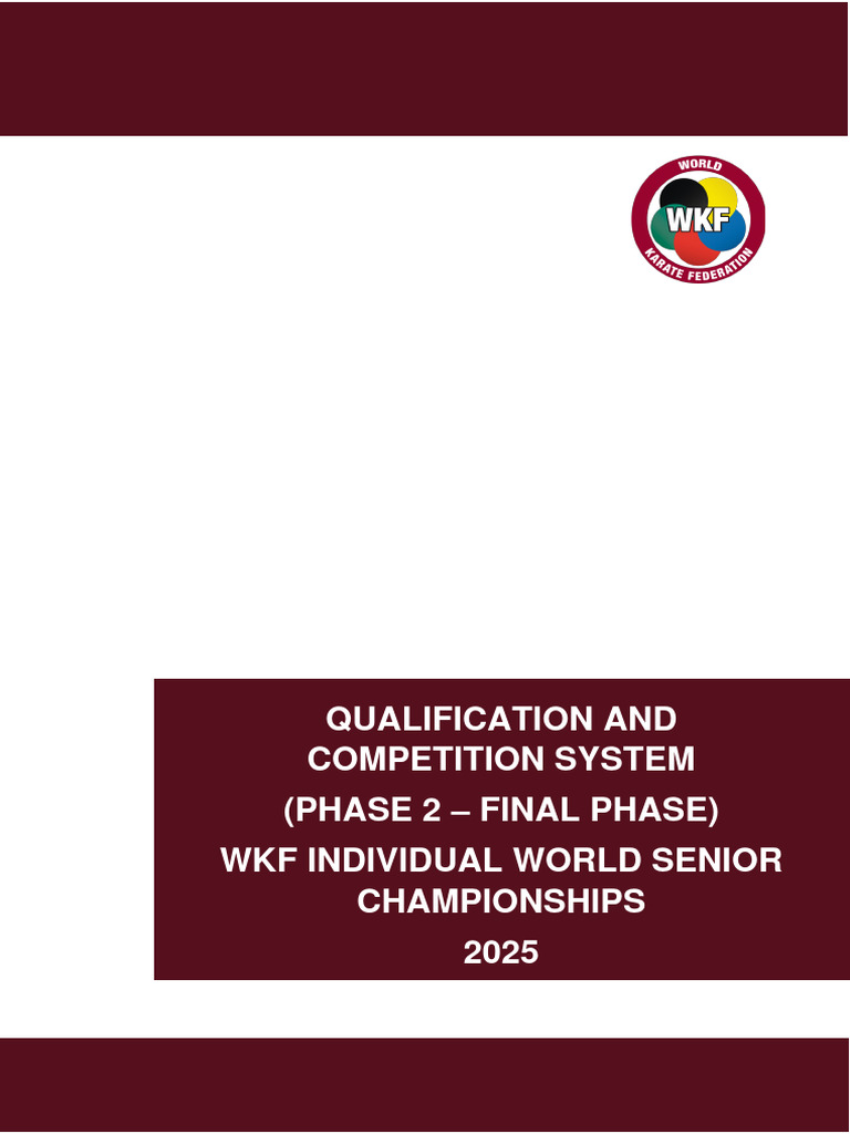 WKF 2025 Competition System Overview | PDF | Tournament | Sports ...
