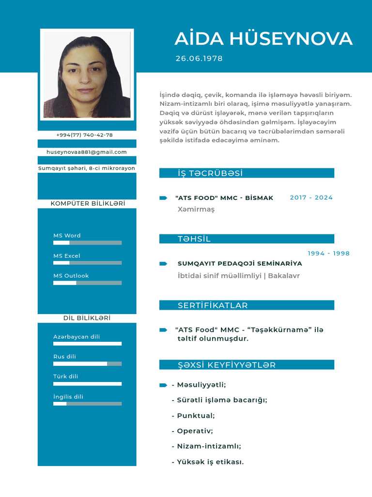 CV Aida Hüseynova | PDF