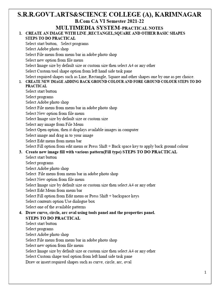 MULTIMEDIA SYSTEM LAB PRACTICAL RECORD | PDF | Text | Graphic Design