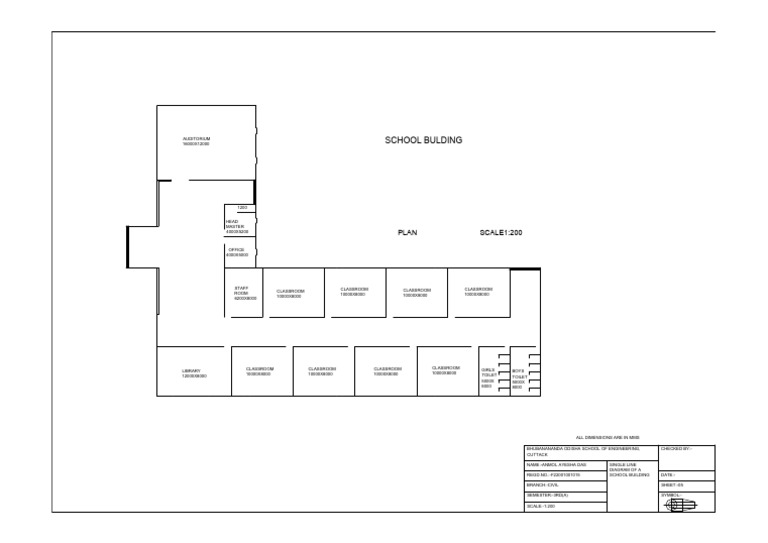 Autocad School Building | PDF