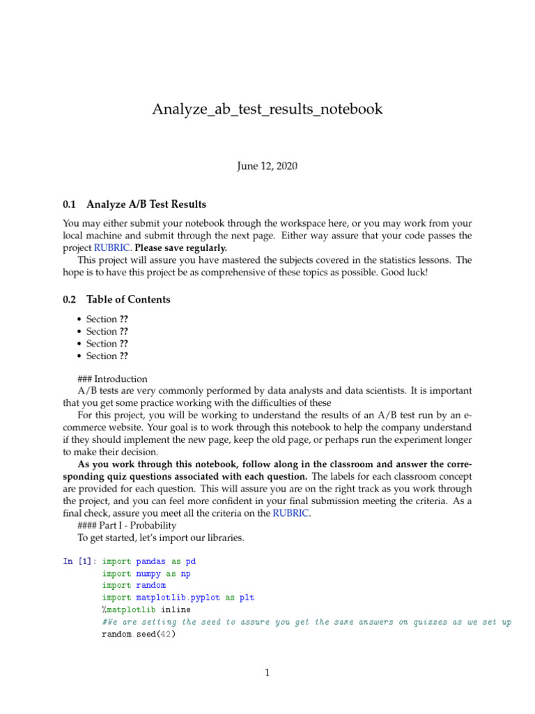 A/B Test Results Analysis Guide | PDF | P Value | Null Hypothesis