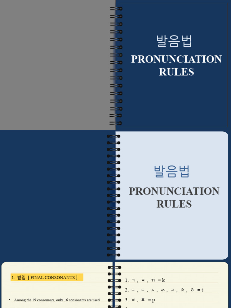 Pronunciation Rules in Korean | PDF | Syllable | Consonant