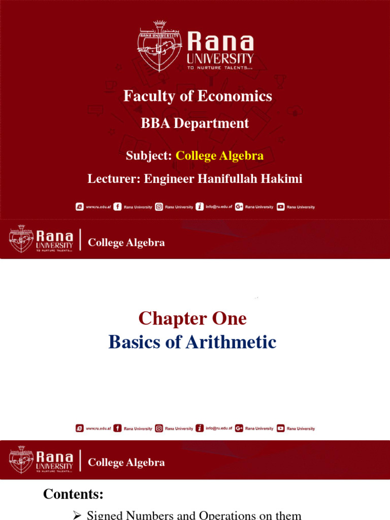 Chapter One - 2nd Lecture 2 | PDF | Algebra | Factorization