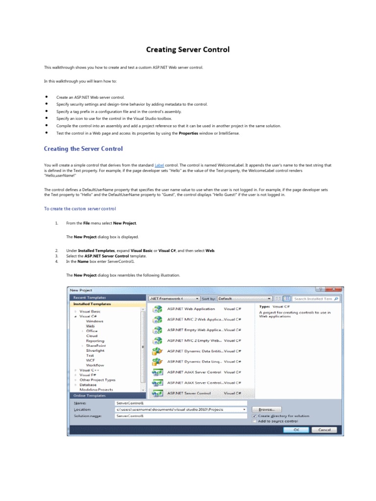 Create Custom ASP.NET Server Control | PDF | Method (Computer ...