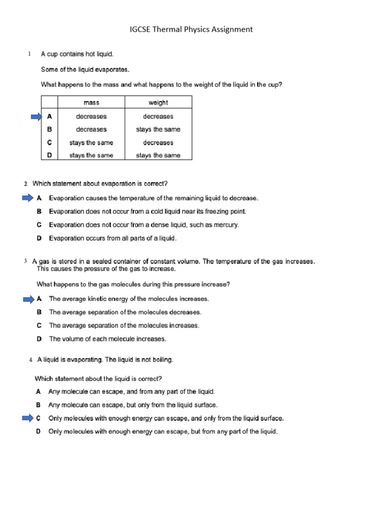 IGCSE Thermal RevisionQs-MS | PDF | Heat | Heat Transfer