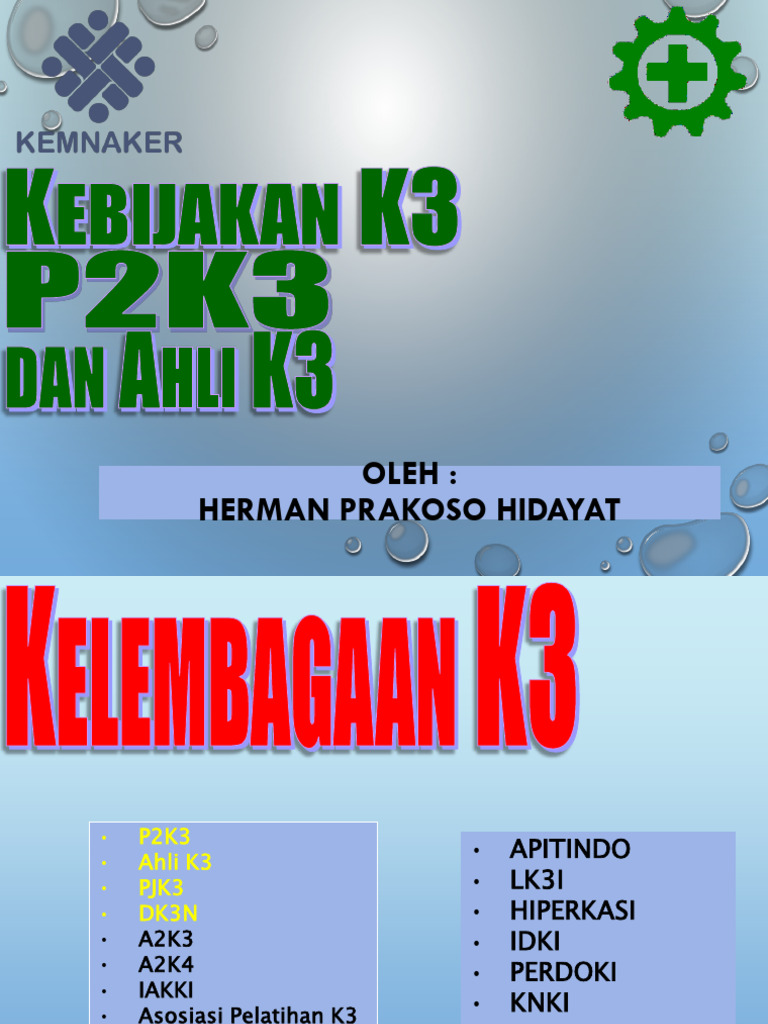 Kebijakan K3 Dan P2K3 | PDF
