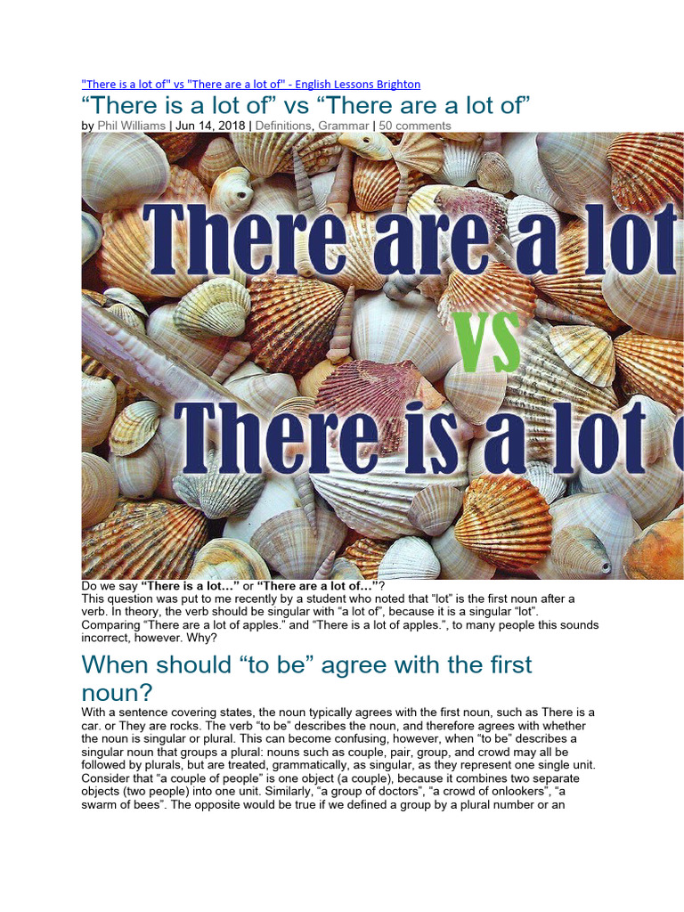 There Is A Lot of | PDF | Grammatical Number | Noun