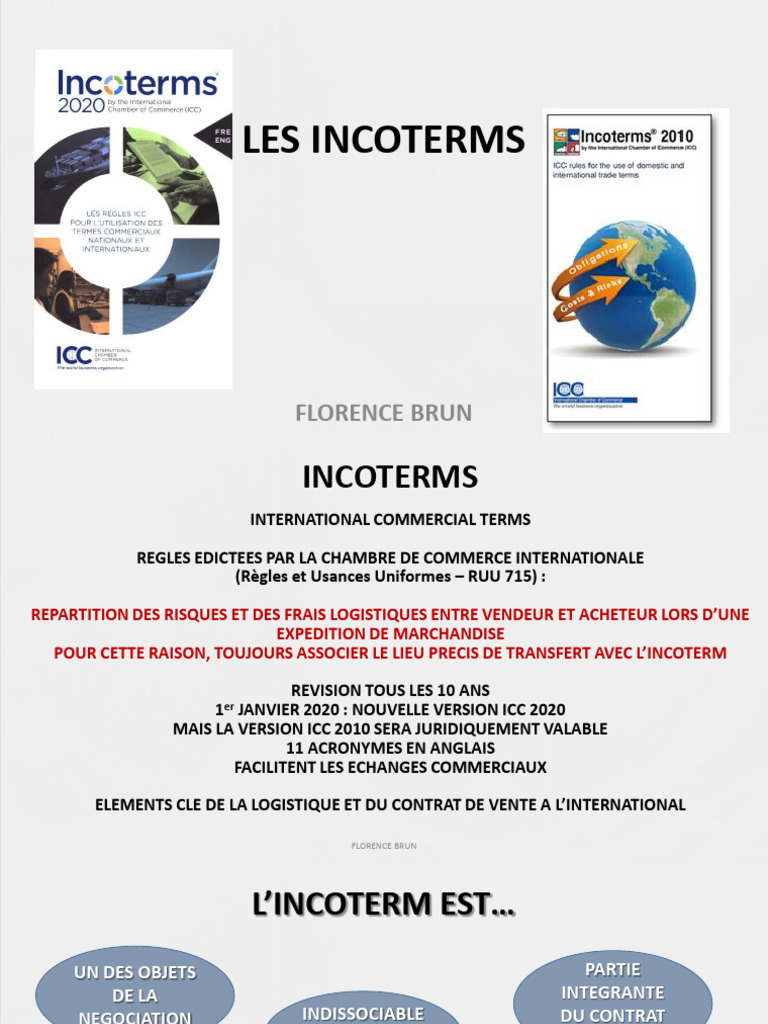 Incoterms Florence Brun Version Icc 2010 Et 2020 | PDF | Gestion de la ...