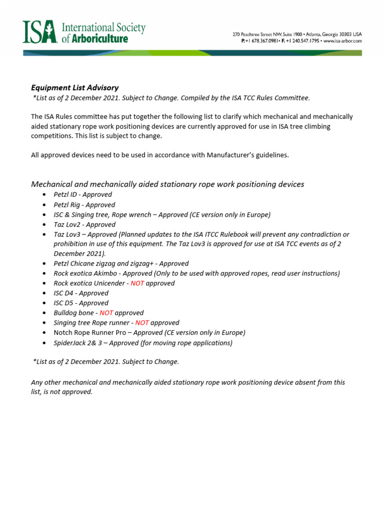 Approved Mechanical Climbing Devices | PDF