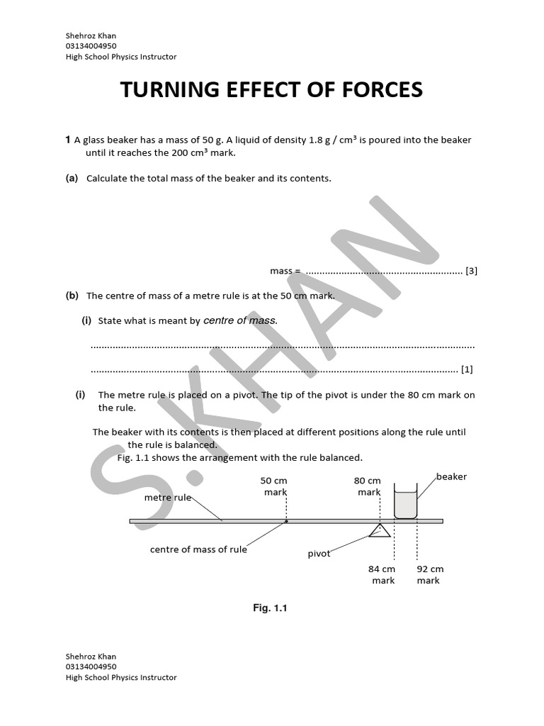 Turning Effect of Forces | PDF